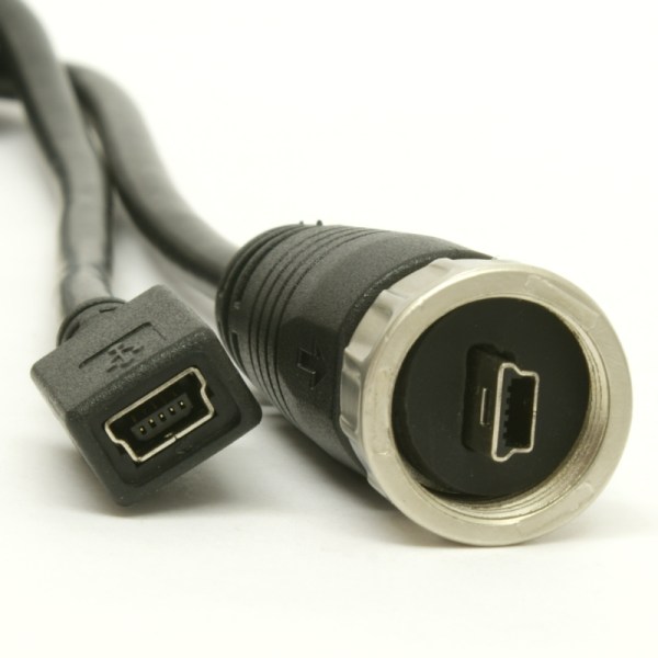 USB Ruggedized / Waterproof Mini-B Extension Cable