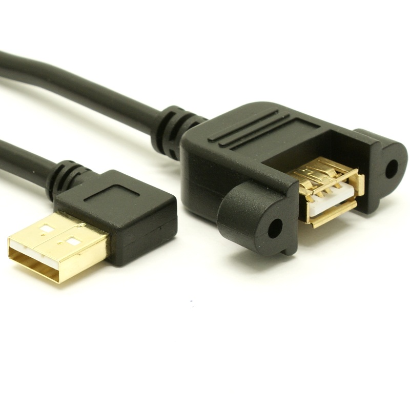 USB Angled Extension w/panel connector